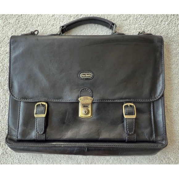 Pierre Cardin | Bags | Vintage Black Leather Pierre Cardin Briefcase ...